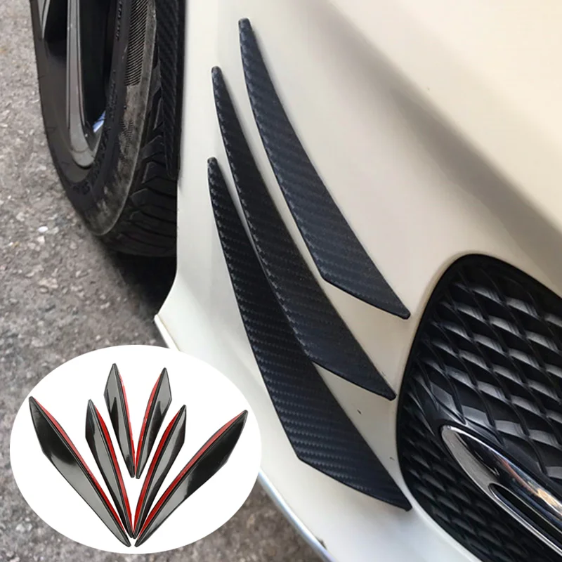 Car Front Bumper Rubber Lip Diffuser Splitter Fins Canards Wings Body ...