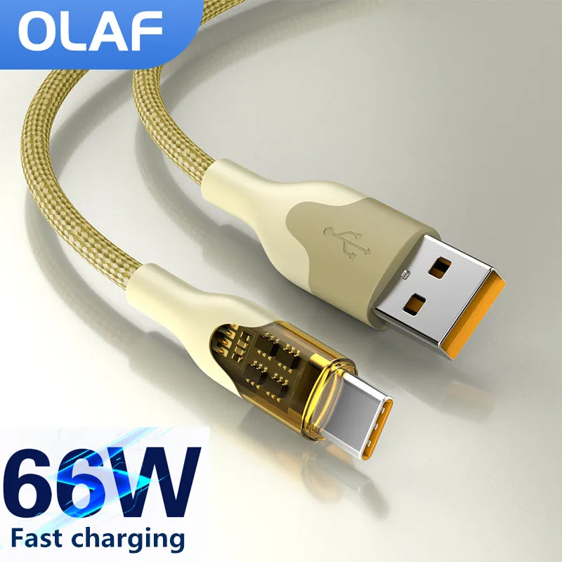 6a 66w Usb Type C Super Fast Cable | Transparent Charging Cable | Charger Cable - 6a 66w ...