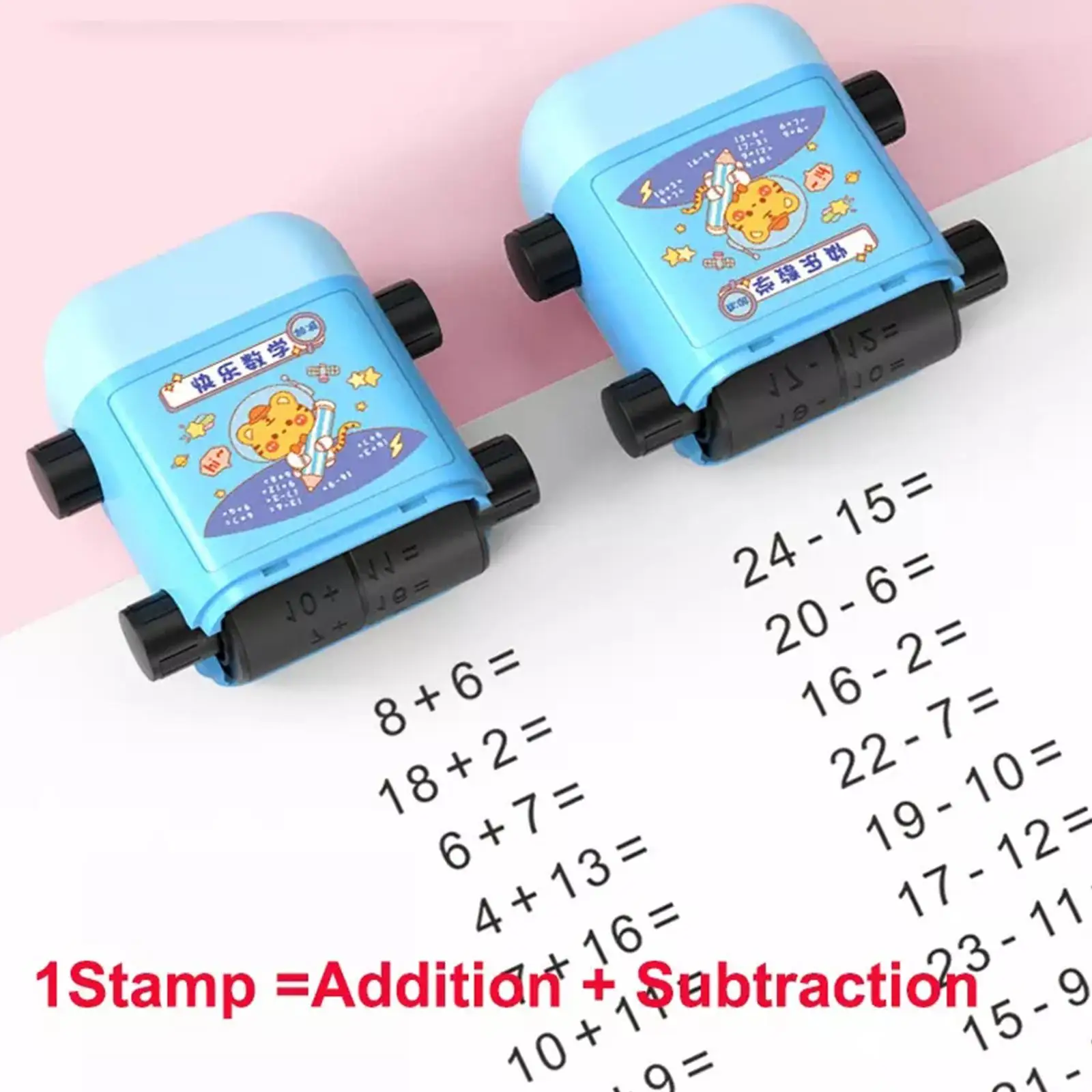 Double-head Math Practice Number Rolling Stamp Addition Subtraction ...