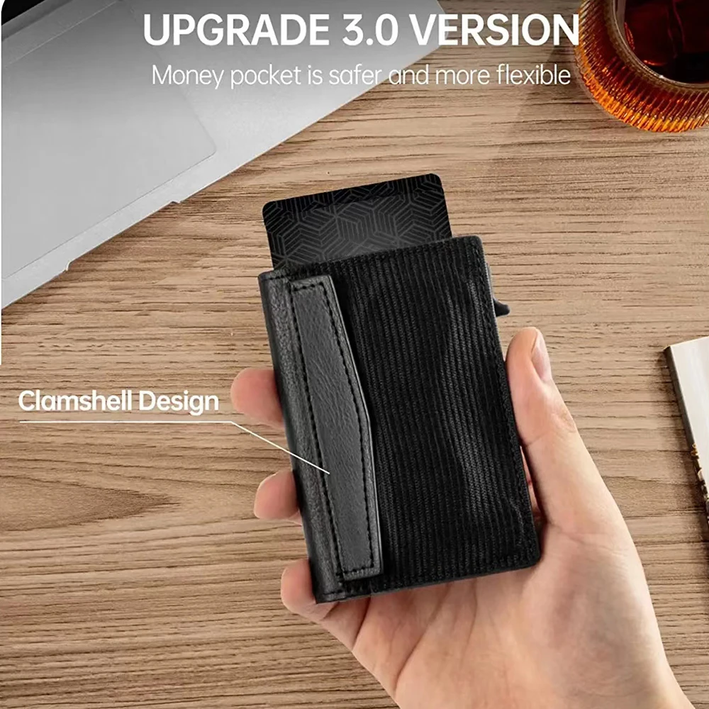 YE TREE Smart Elastic Wallet Card Holder Men Genuine Leather Rfid Thin Pop Up Card Case Small Slim Metal Aluminum Wallet for Men AliExpress 1524
