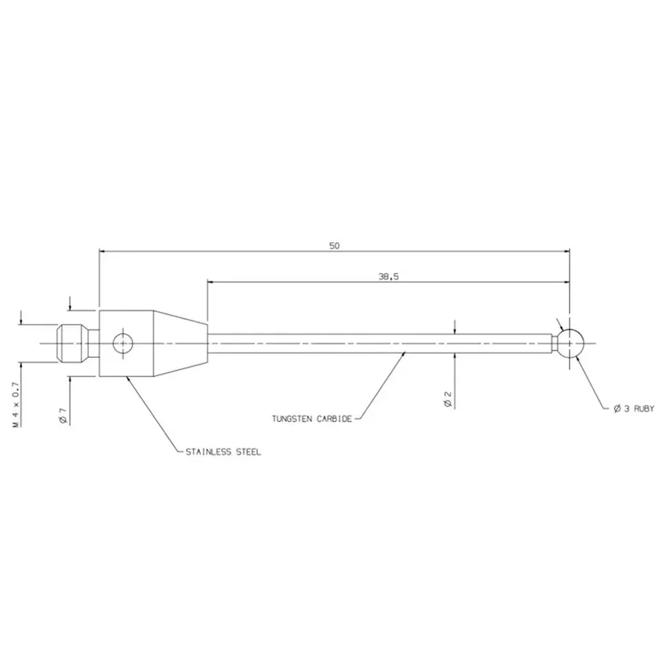 Sonda Táctil Cmm, Rosca De Lápiz óptico, Punta De 3mm, 50mm De Largo ...
