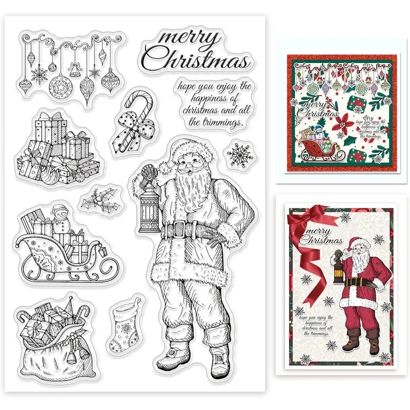 1Sheet-Christmas-Theme-Clear-Stamp-Christmas-Santa-Gifts-Bags-Silicone ...