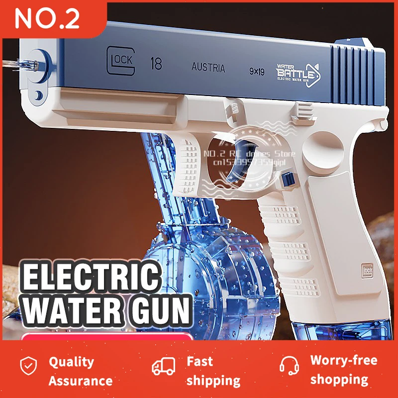 Summer Fully Automatic Electric Water Gun Rechargeable Long-Range ...
