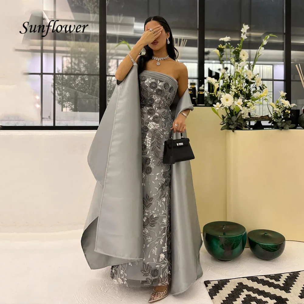 Sunflower-Strapless-With-Shawl-Lace-Appliques-Evening-Dresses-Saudi ...