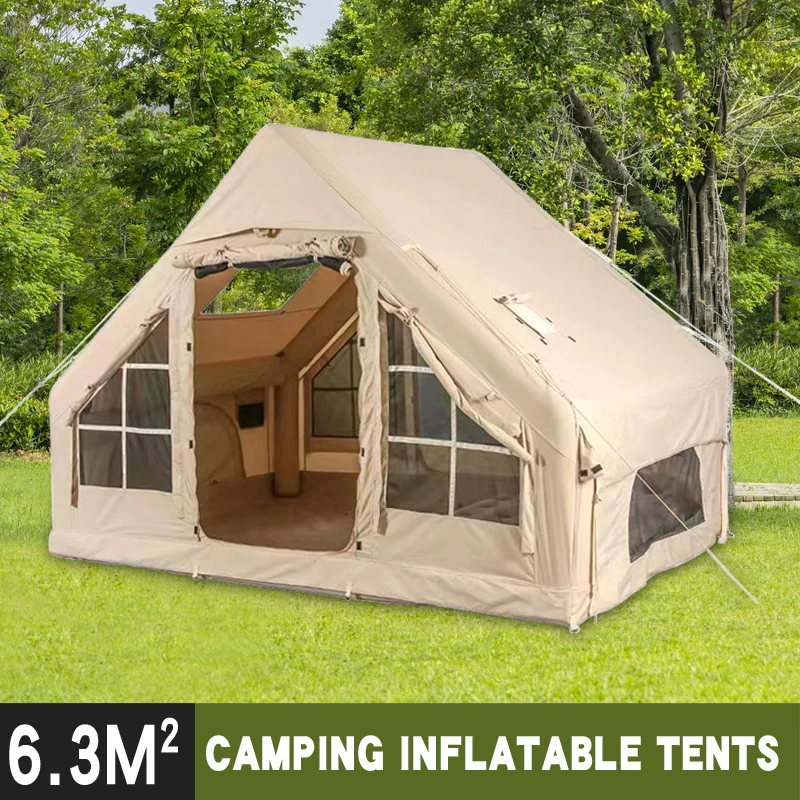 Inflatable-tent-outdoor-camping-Oxford-cloth-folding-hut-rain-proof ...