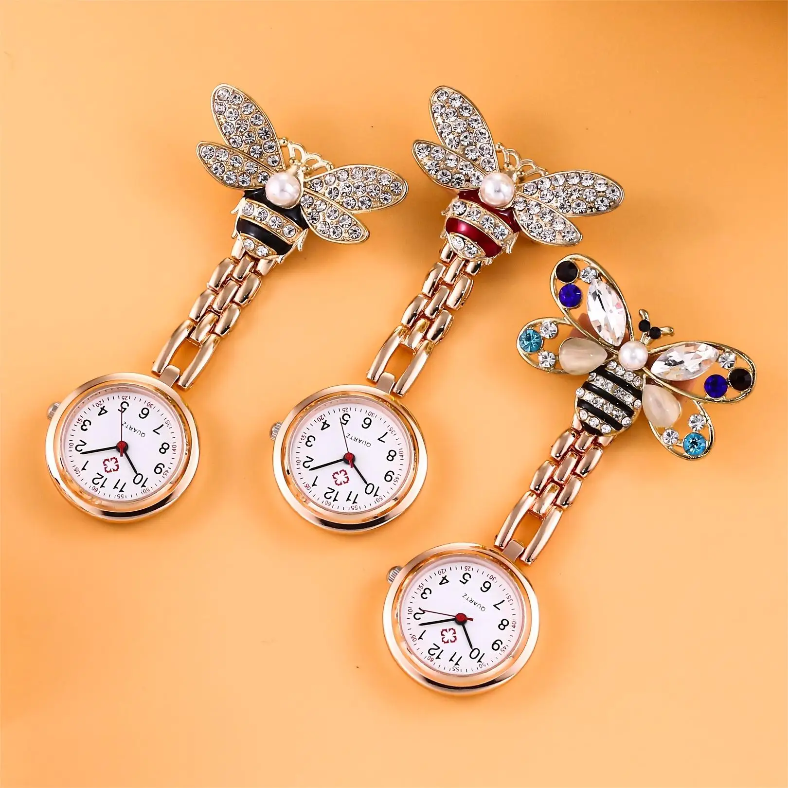 Little Bee Hanging Watch Butterfly Pocket Watch Nurse Watch Portable ...