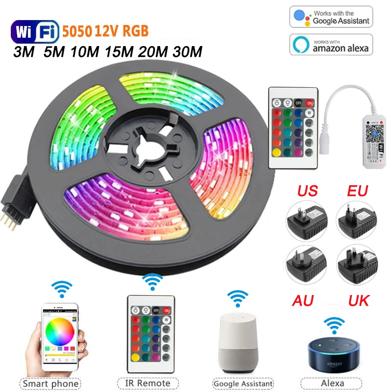 Led Strip Light Wifi Rgb5050 Led Ice Light Alexa Wifi Flexible Tape Led ...