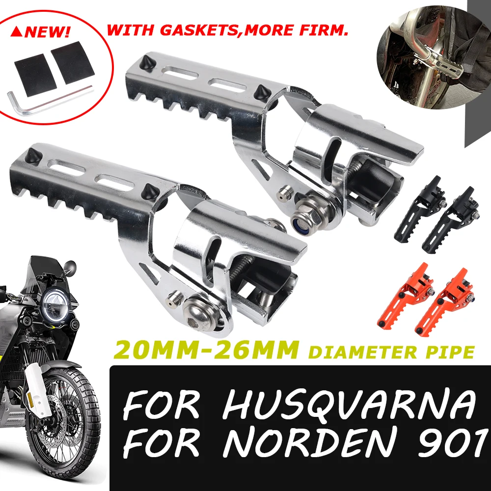 Motorcycle Accessories 20 26MM Crash Bars Clamps Front Foot Pegs Folding Footrests For Husqvarna ...