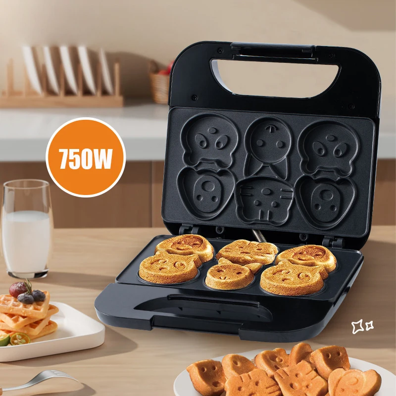 SK-08005-Household-Cake-Maker-750W-Strong-Power-Cartoon-Pattern-Waffle ...