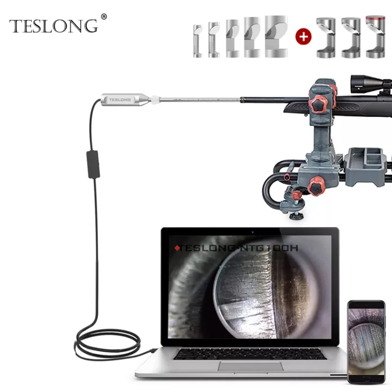 Teslong NTG100H Rigid Rifle Borescope, w/26 Inch Long Rod Fits .20 ...