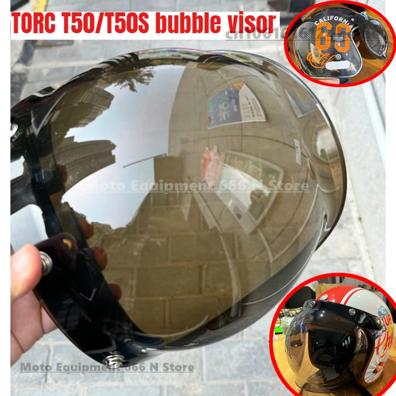 TORC T50 Helmet Lens, Three Button Lens, T50 Retro Helmet Bubble Visors ...