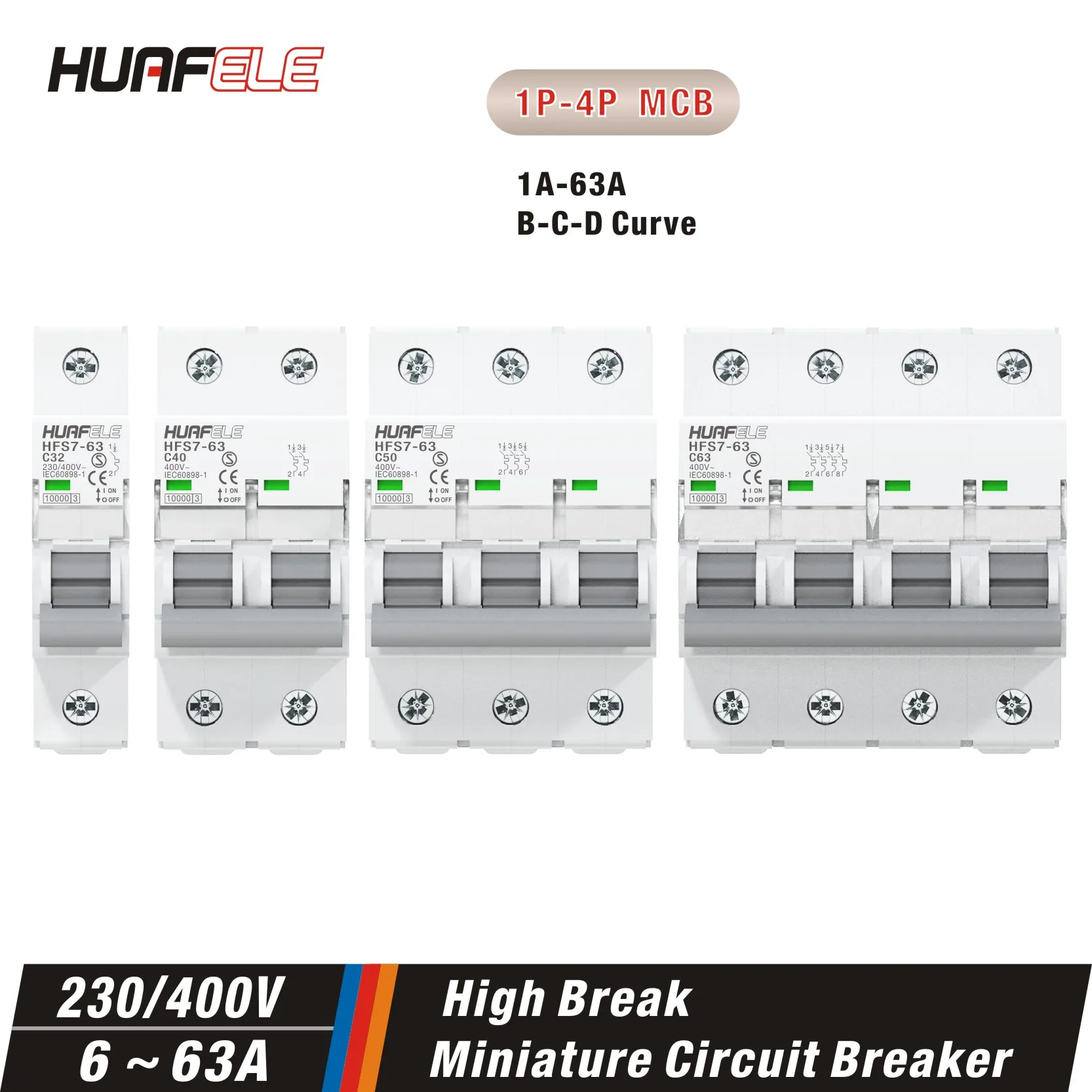 MCB 6A 63A 10KA Breaking Capacity MCB Din Rail Mini Circuit Breaker 6A ...