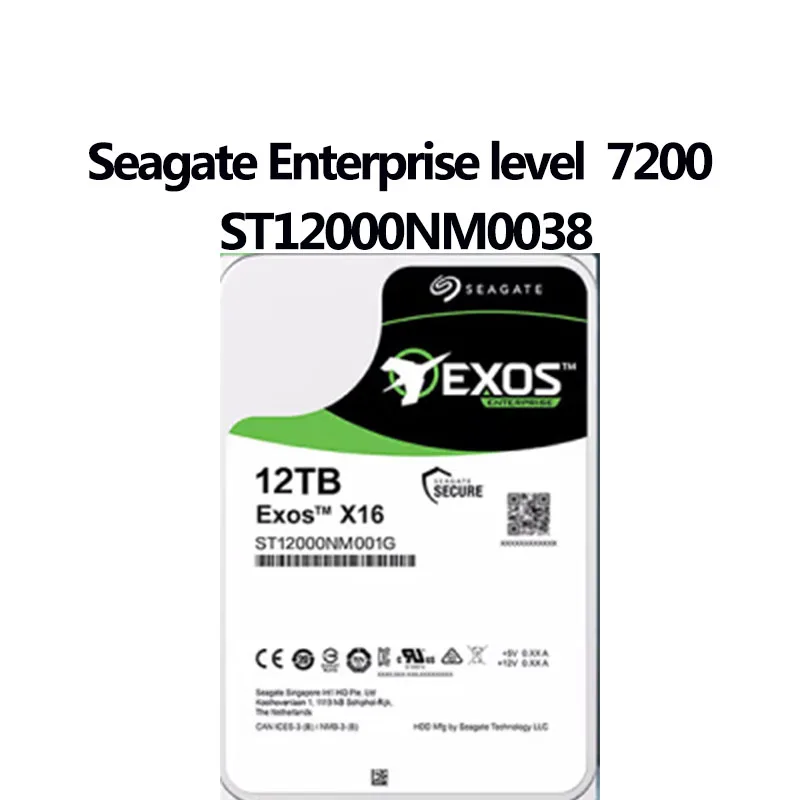 Seagate 엔터프라이즈 레벨 SSD EXOS ST12000nm0038 X14 7200 12 테라바이트 엔터프라이즈 256MB ...