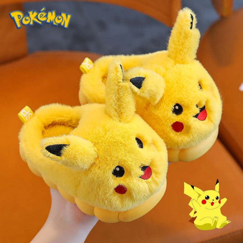 Pikachu-Pokemon-Winter-Slippers-Shoes-Plush-Toys-Cotton-Toddler-cotton ...