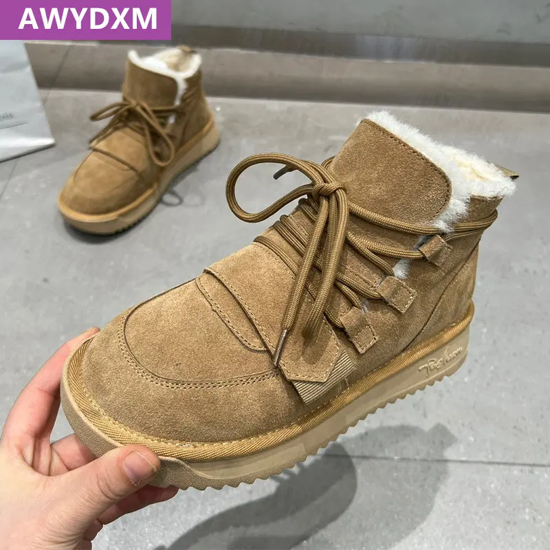 2022 nova plataforma de inverno botas de neve inverno quente botas de neve tornozelo casual ...