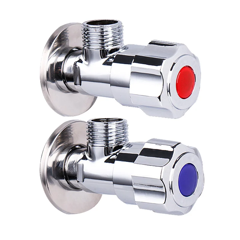 Angle Valve Toilet Copper Valves Sink Tap Hot Cold Water Switch For ...