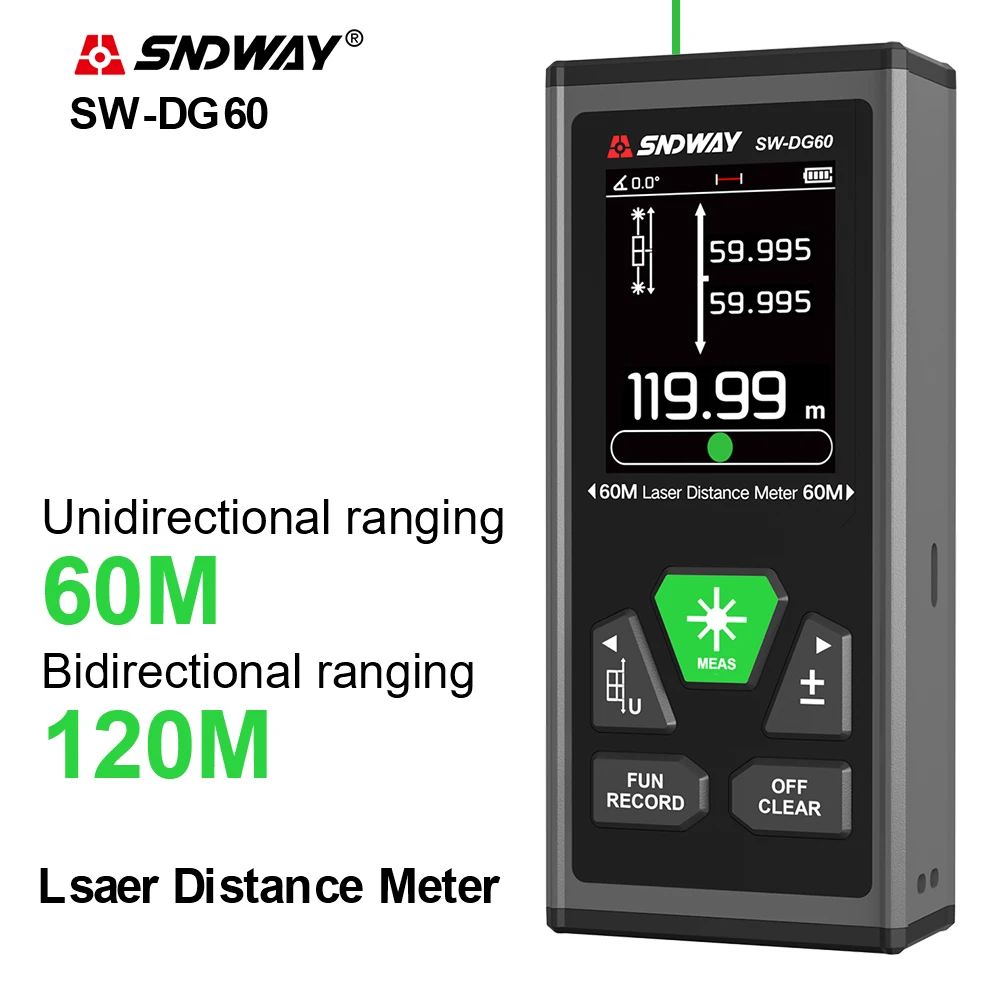 SNDWAY-Laser-Distance-Meter-2-Way-Laser-Measure-Meter-60M-100M ...