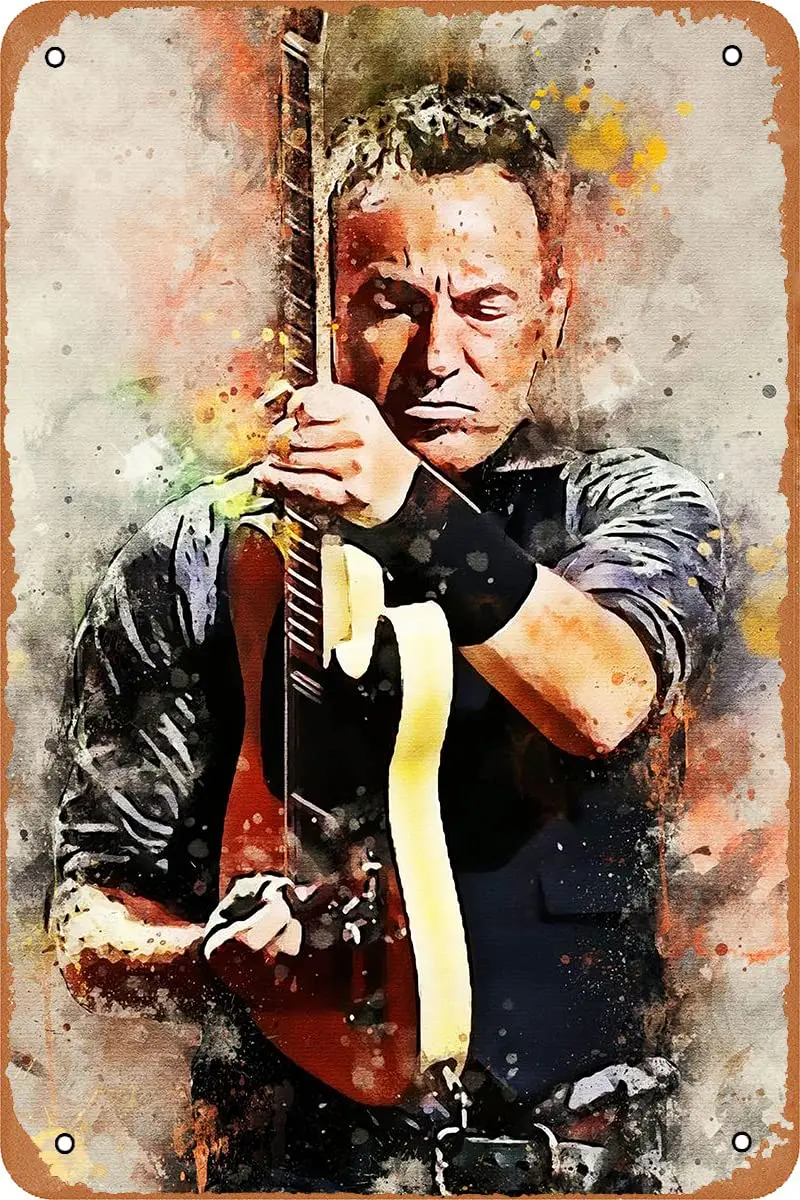 Bruce Springsteen Plaque Poster Metal Portrait Poster Retro Wall Tin ...