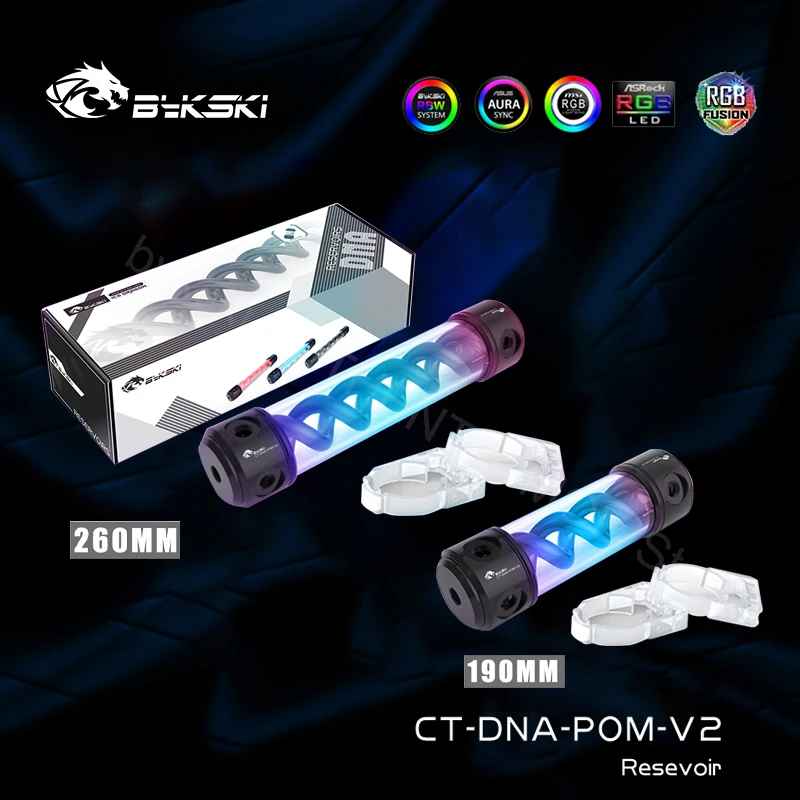 Bykski CT DNA POM V2 T virus DNA Cylindrical Tank Black POM Reservoir ...