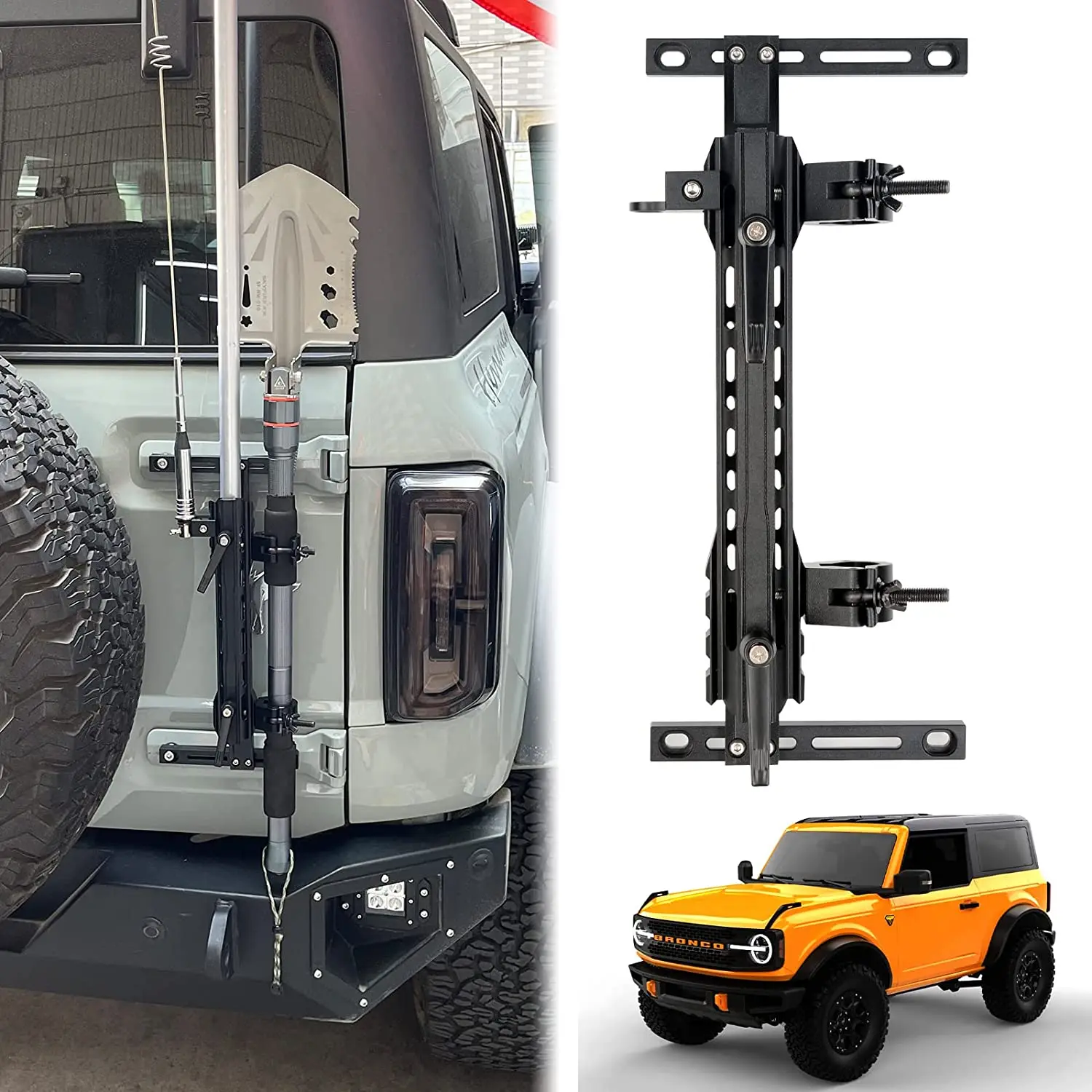 Bronco-Flag-Mount-Antenna-Mount-with-Military-Shovel-Holder-Compatible ...