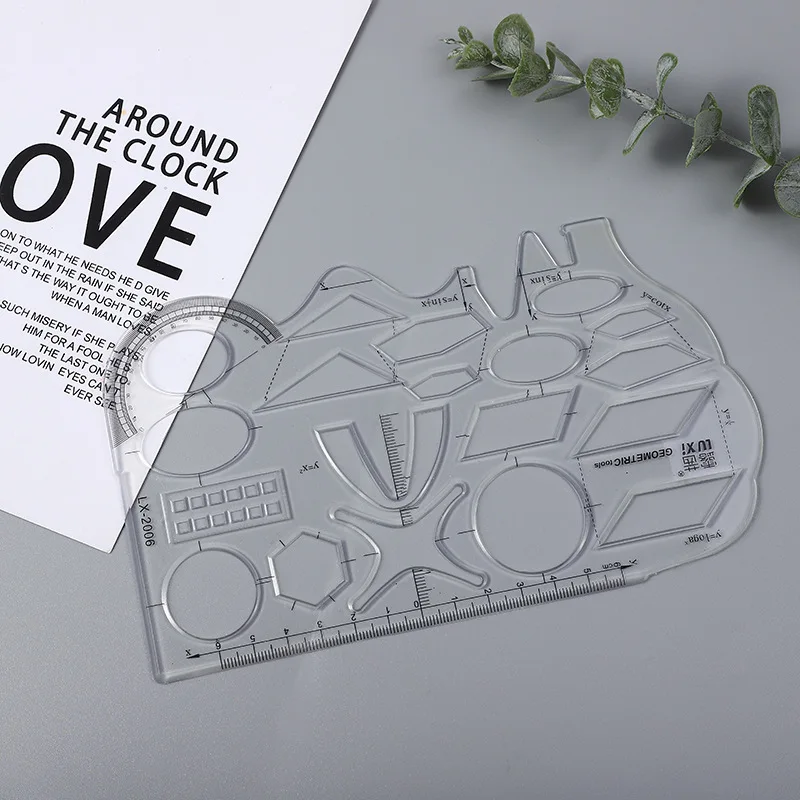 Multi-Shaped-Plastic-Collapsible-Ruler-Painting-Drawing-Template-Oval ...