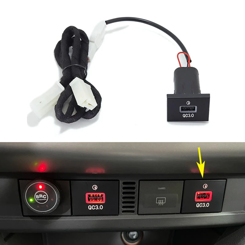 Black USB Car Charger Socket 12V/24V USB Charging Outlet Power Adapter ...