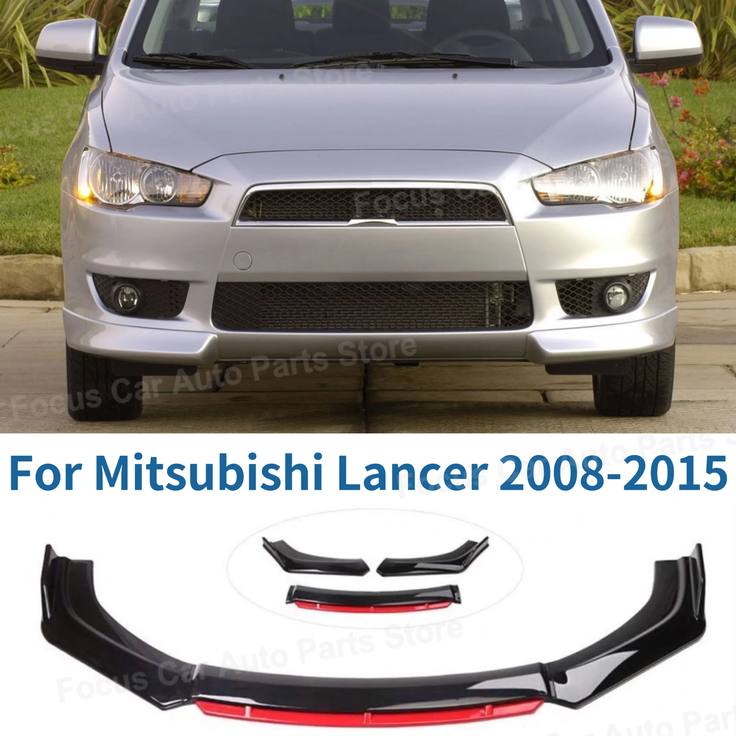 4PCS For Mitsubishi Lancer 2008-2015 Front Bumper Lip Spoiler Splitter ...