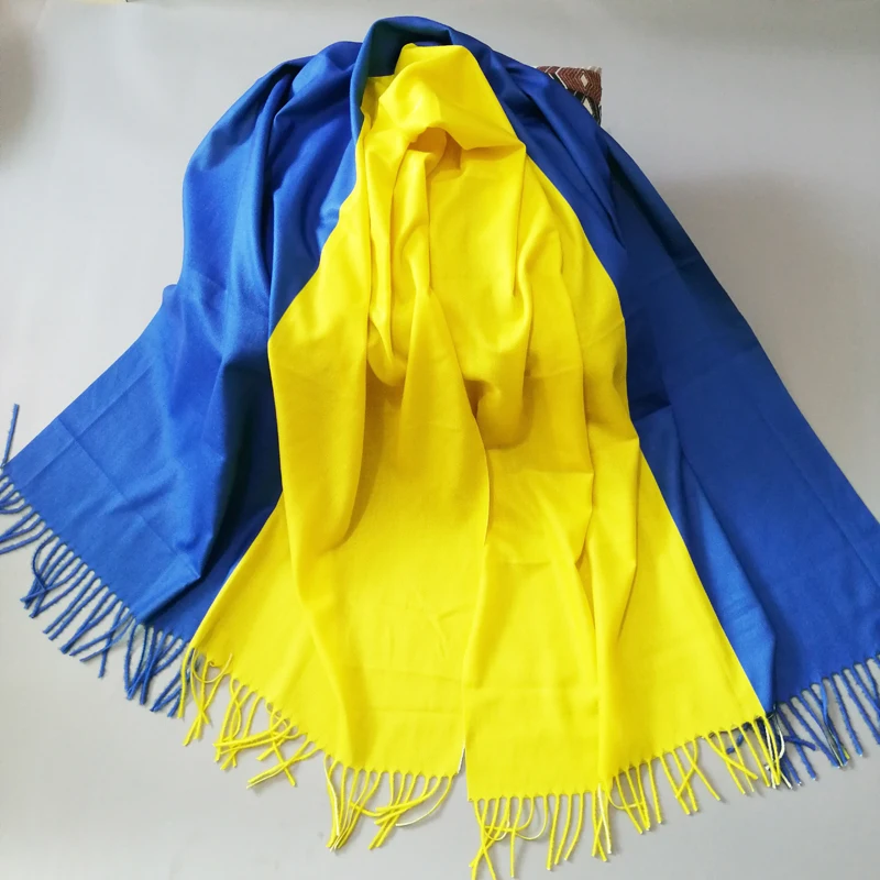 Designer-Ukraine-Flag-Scarf-Women-Luxury-Brand-Cashmere-Shawls-and ...