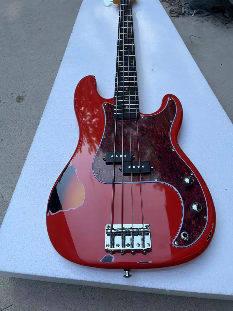 In-stock-high-quality-4-string-electric-bass-Two-color-handmade-relic ...