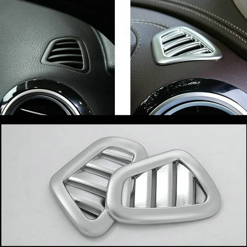 2Pcs/Set Chrome ABS Dashboard Side Air Conditioning Outlet Cover Trim ...