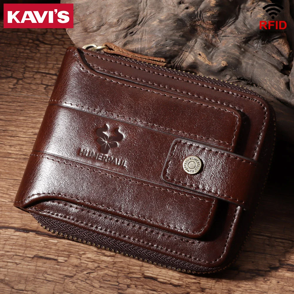 KAVIS-Classic-Wallet-for-Men-Genuine-Leahter-RFID-Credit-Card-Holder ...