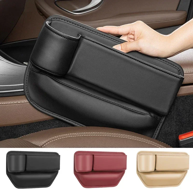 Leather-Car-Seat-Storage-Box-Universal-Multifunctional-Console-Side ...