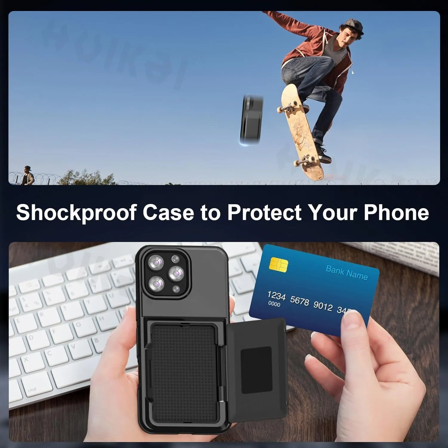 Premium Wallet Credit ID Holder Case with Heavy Duty Shockproof ...