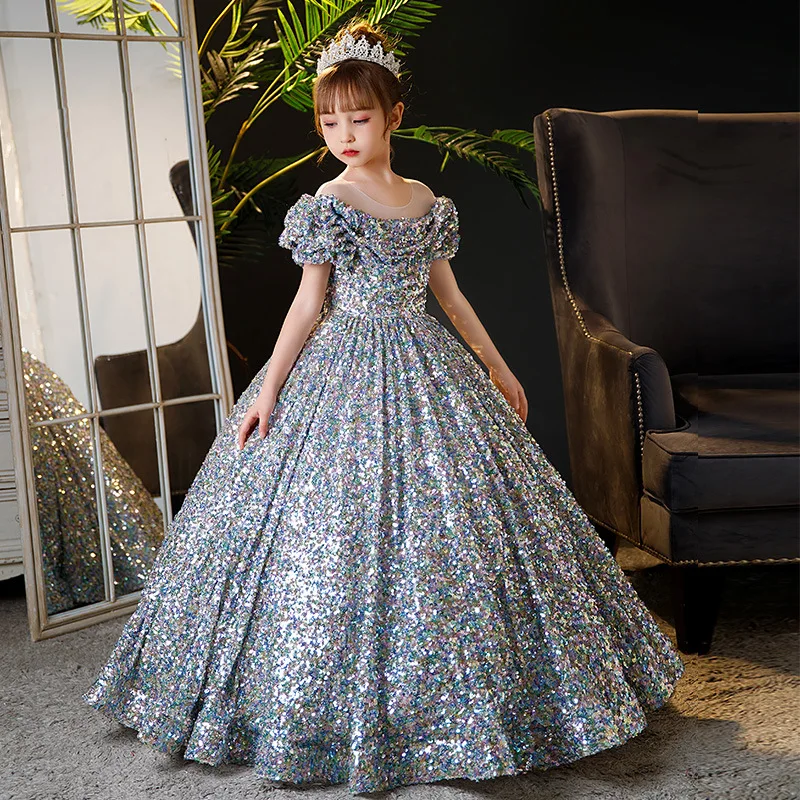 High-quality-sequin-Girls-First-Feast-Prom-Evening-Dress-Birthday-Party ...