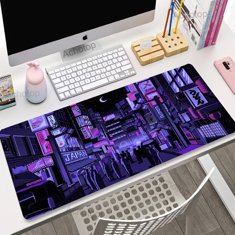 Retro-Vaporwave-Mousepad-Gamer-Neon-Tokyo-Street-Pixel-Art-Purple ...