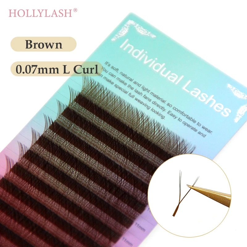 HOLLYLASH-Brown-YY-Shape-Eyelashes-Extension-L-Curl-Faux-Mink-Hand ...