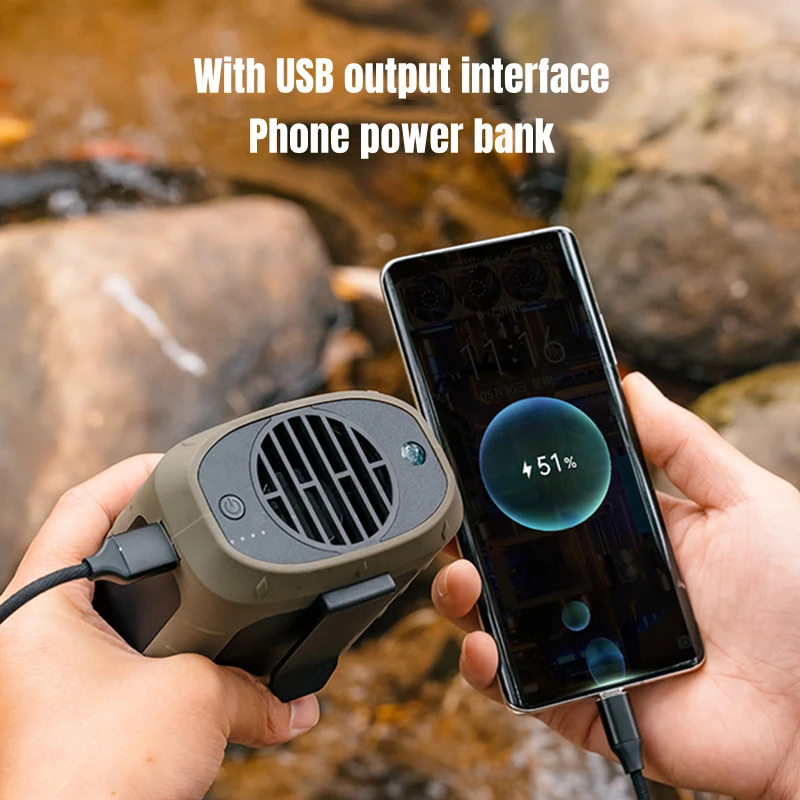 Outdoor Hiking Portable Waist Hanging Fan Air Conditioning USB ...