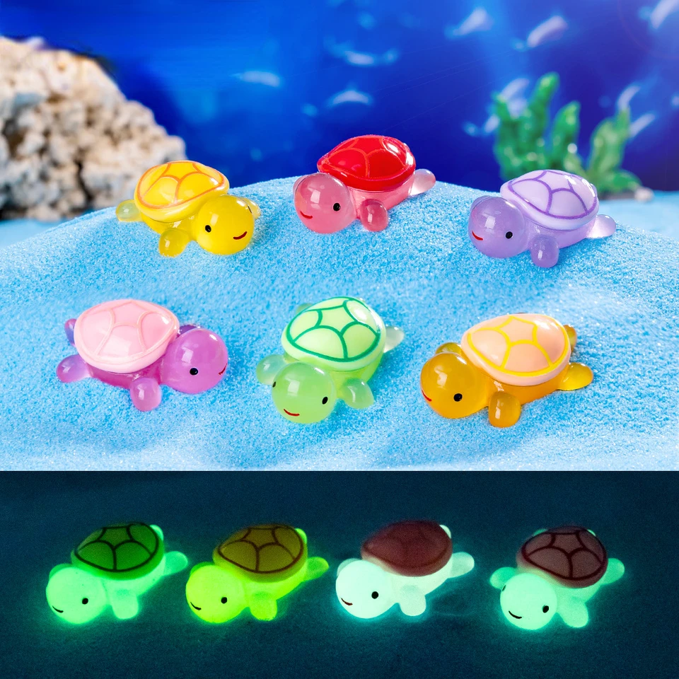 Tiny Resin Animals 200 Pcs Glow In The Dark Mini Turtles - Luminous ...
