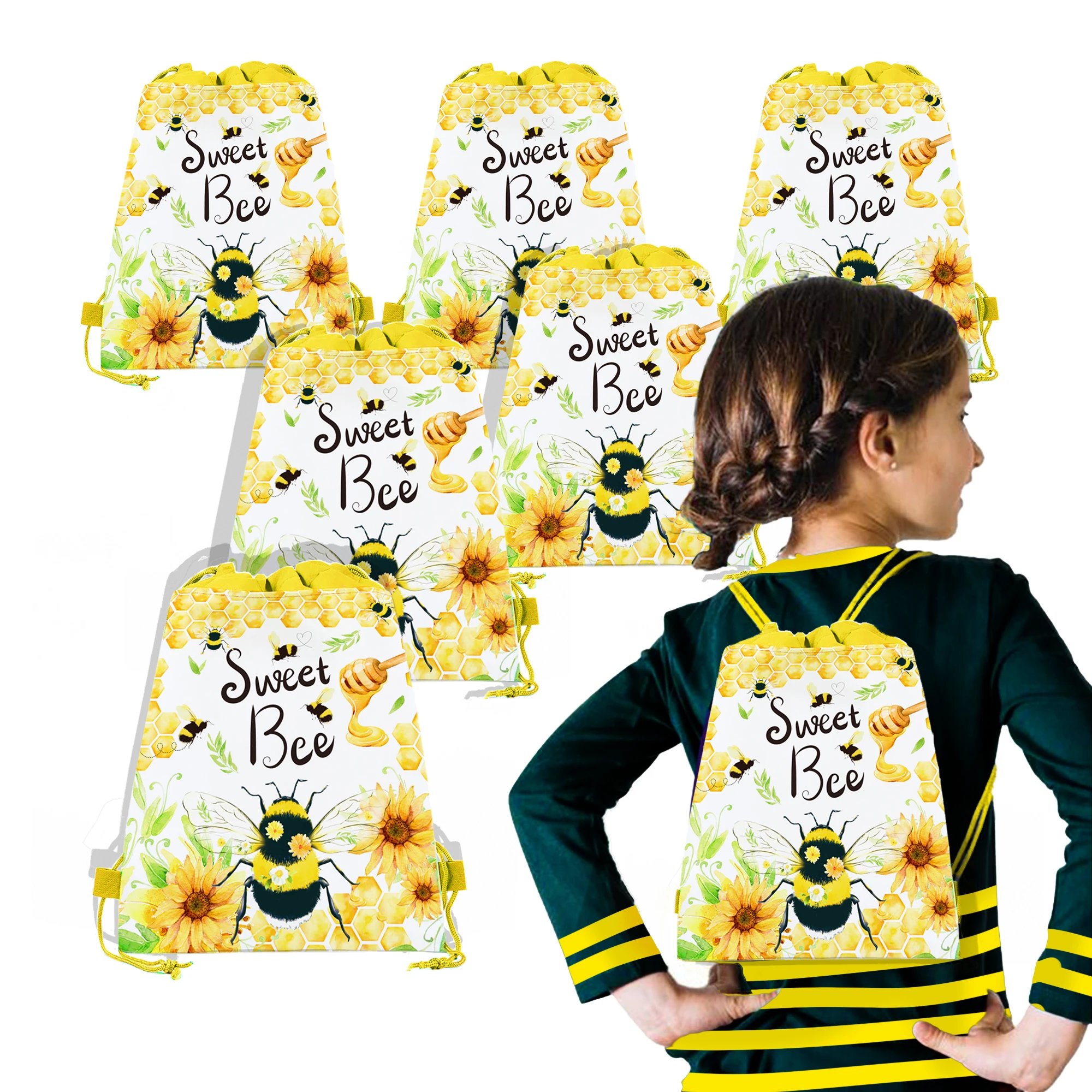 Cartoon Honey Bee Animals Sunflower Non-woven Bag Birthday Gifts ...