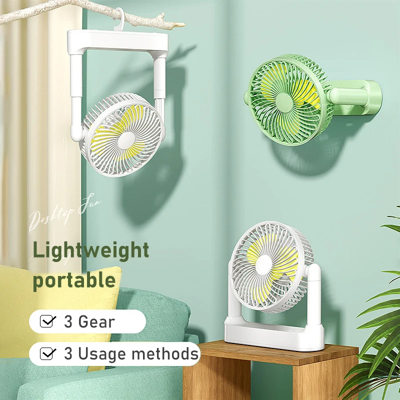 New-Telescopic-Portable-Fan-Electric-Wall-Mounted-USB-Charging-Mini ...