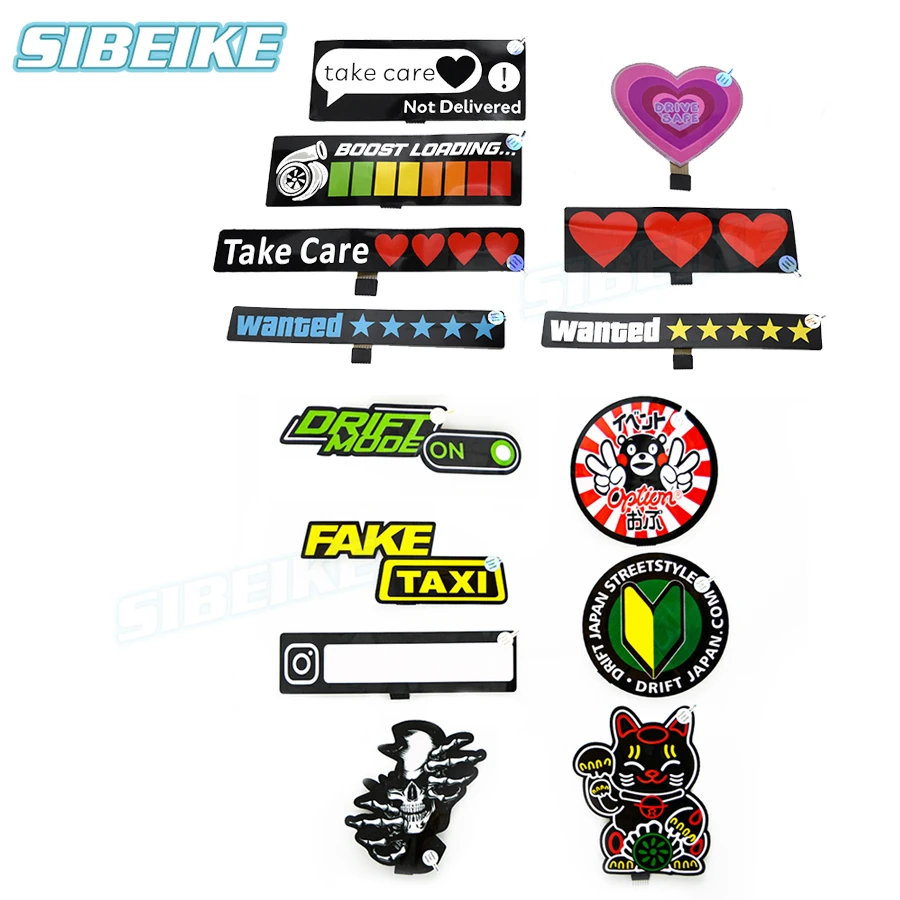 Wanted-5-Star-Lucky-Cat-Glowing-Car-Sticker-Led-Light-Emitting-Window ...