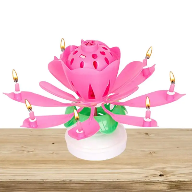Musical-Birthday-Candle-Rotating-Lotus-Birthday-Candle-LED-Festive ...