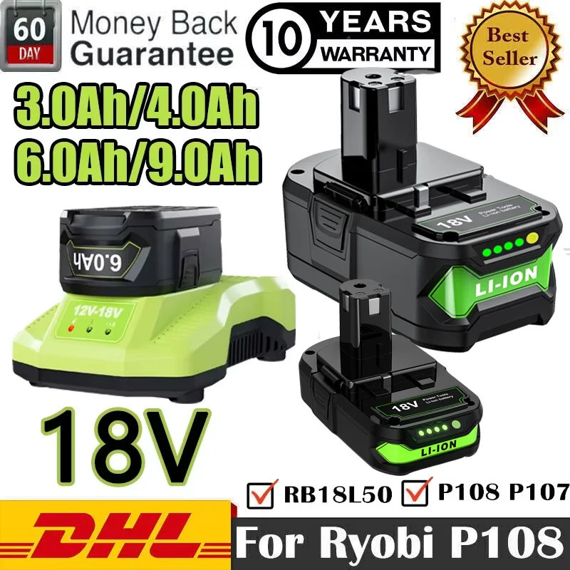 P108 RB18L20 Akumulator litowo-jonowy 18V do Ryobi, zamiennik ...