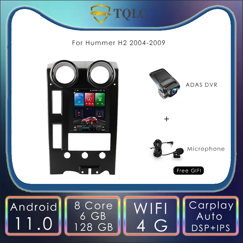 Android-13-0-Car-Radio-Tesla-Style-Vertical-Screen-For-Hummer-H2-9-7 ...