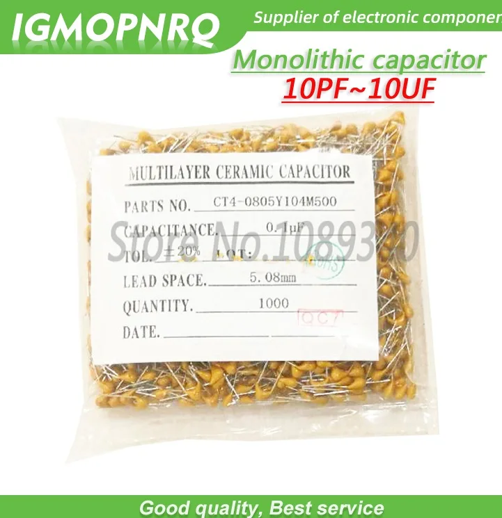 1000Pcs-50V-monolithic-ceramic-capacitor-10PF-10UF-22PF-33NF-220NF-1NF ...
