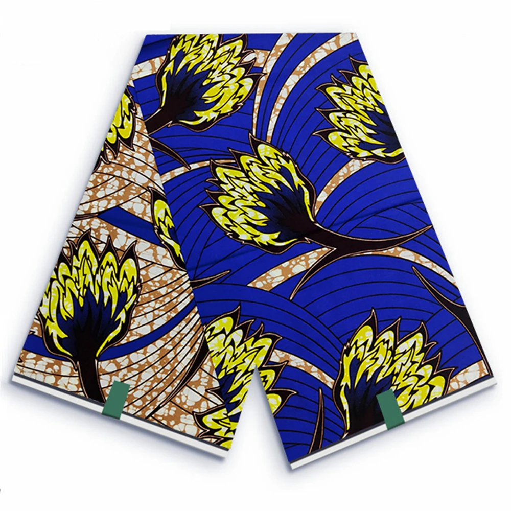 African Wax Fabric Ankara Block Prints Batik Dutch Fabric 6yards 100% ...