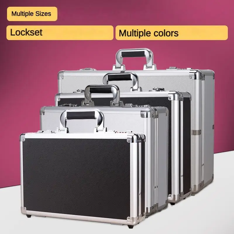 Portable-Password-Suitcase-Aluminum-Toolbox-With-Lock-Sponge-Lining ...
