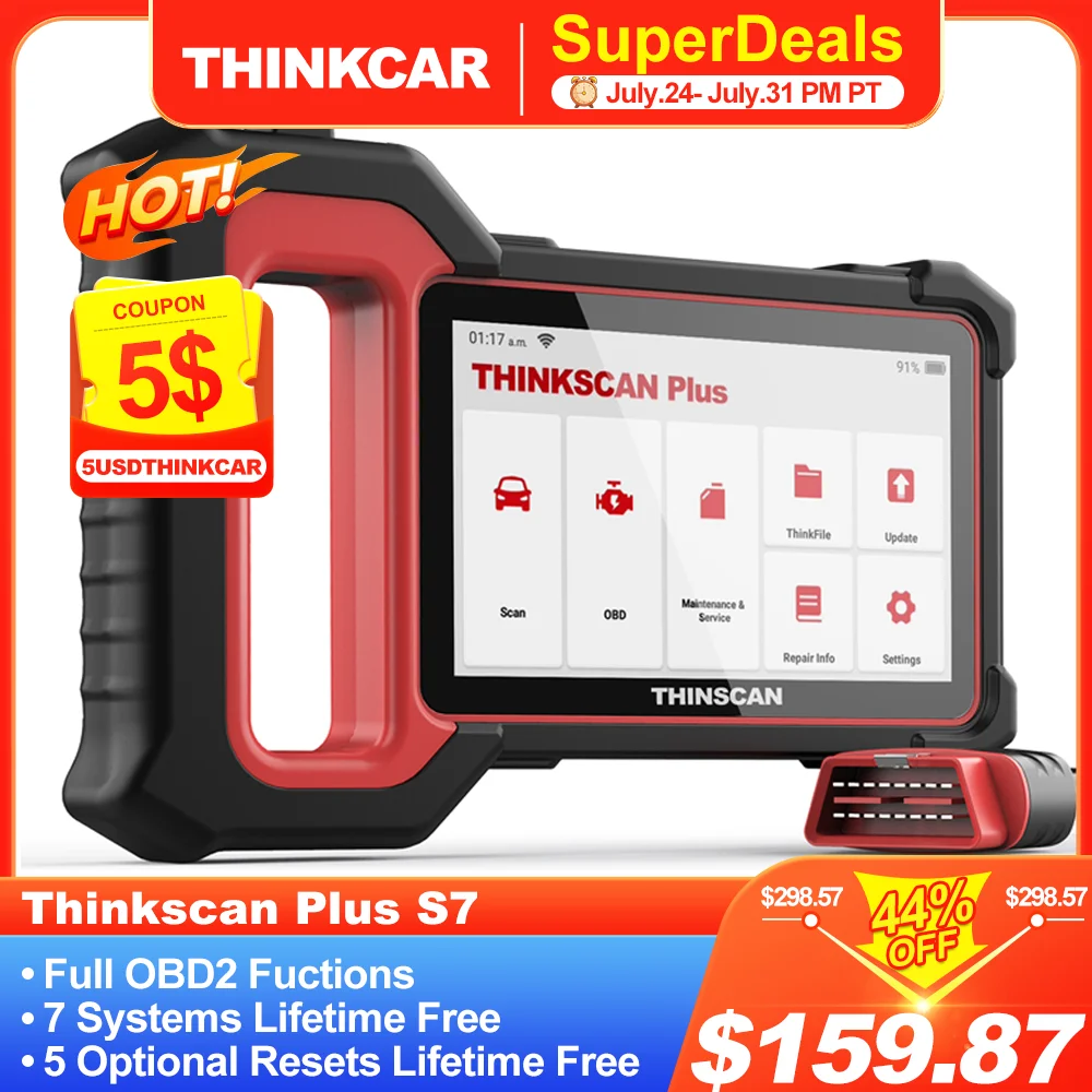 THINKCAR Thinkscan Plus S7 S4 Obd2 Scanner Car Diagnostic Tools ...
