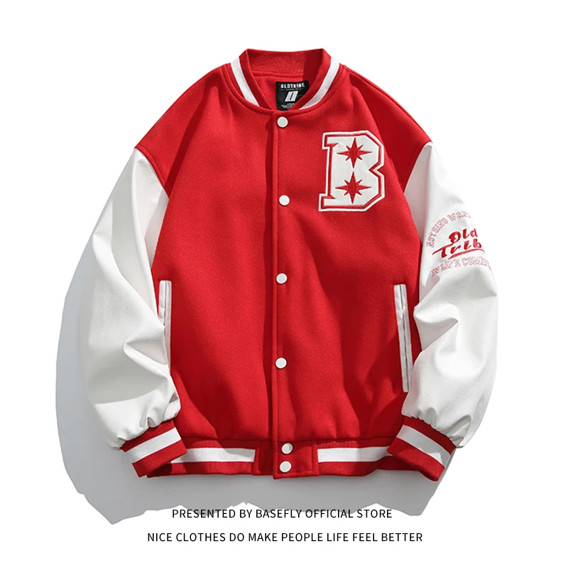 Autumn-Stadium-Award-Letter-B-Embroid-Red-Color-University-Men-Baseball ...