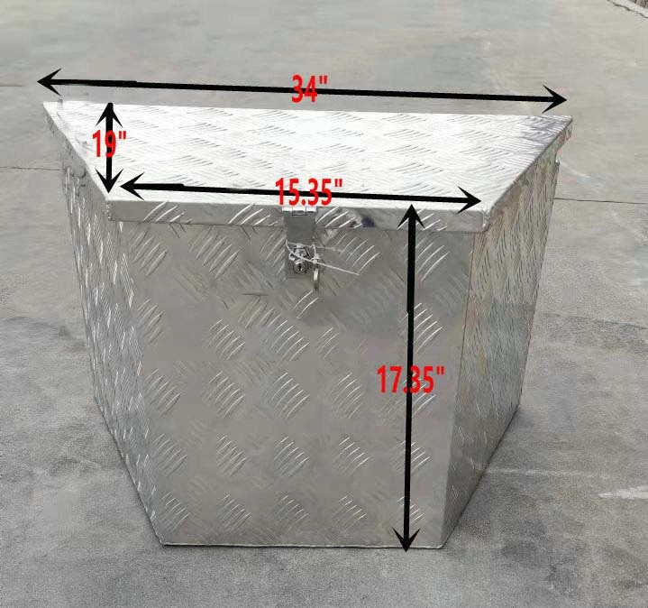34"X19"X18" Aluminum Trailer Tongue Tool Box for Camper Flatbed RV Bed ...